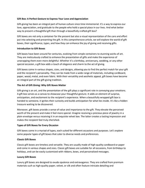 Gift wrapping report | PPT