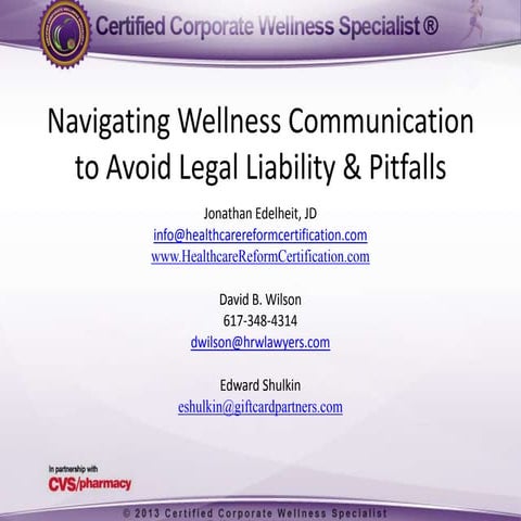 Navigating Wellness Communication to Avoid Legal Liability & Pitfalls ...
