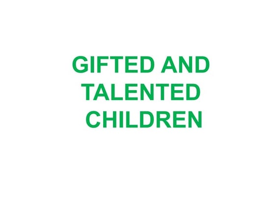 Gifted and Talented Students | PPT