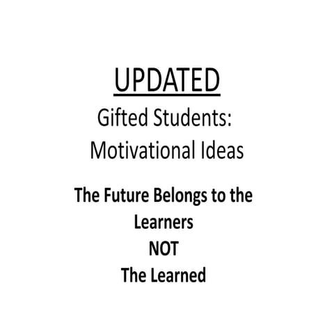 Motivating Gifted Students and Others: Updated 2/28/16 | ODP