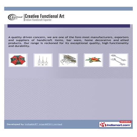 Creative Functional Art,Moradabad, Handicraft Items | PDF