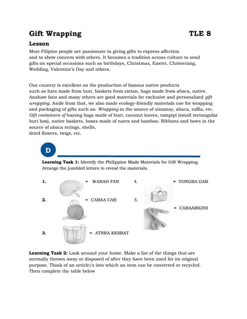 Gift wrapping report | PPTX