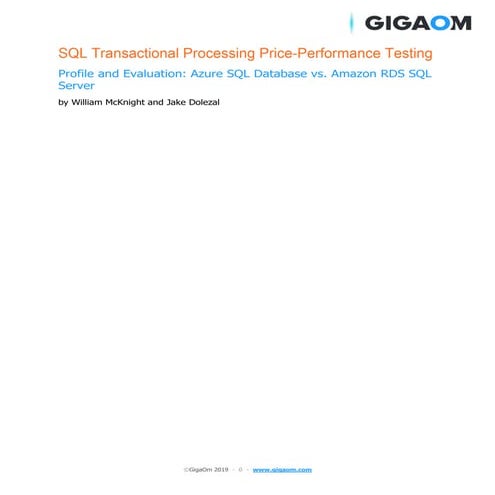 SQL in the cloud performance benchmarks | PDF | Databases | Computer Software and Applications