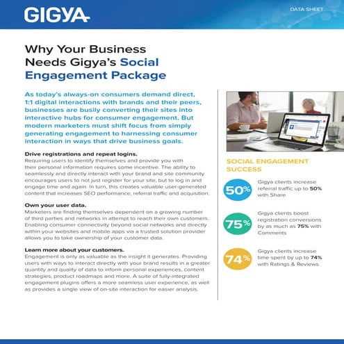 Data Sheet: Why Gigya Social Engagement Plugins | PDF