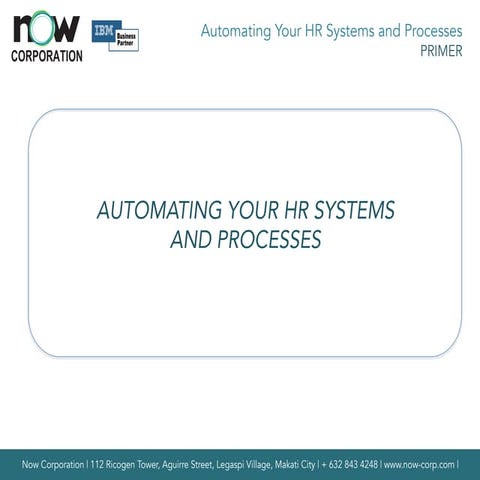 Automating your HR Systems & Process Primer | PDF | Cloud Computing ...