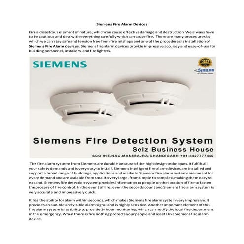 Siemens fire alarm | DOCX