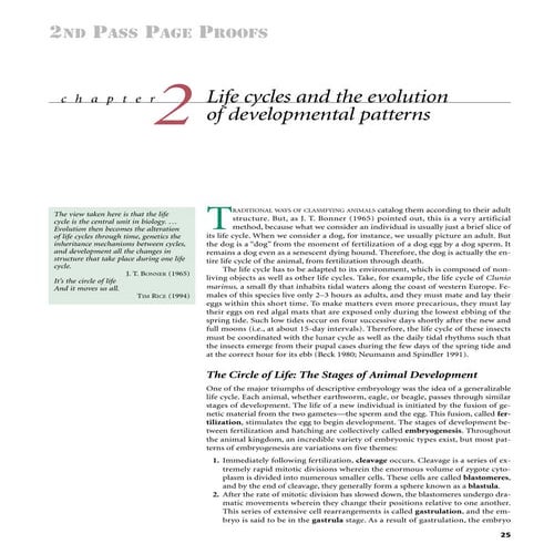 Life cycle and evolution of developmental patterns | PDF