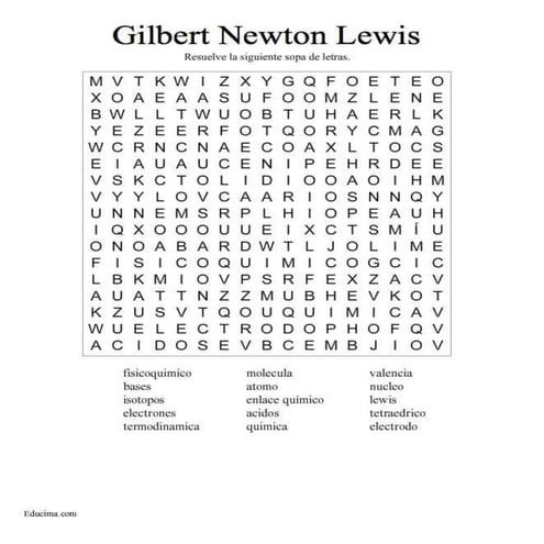 Ejercicio: Gilbert newton lewis | DOCX