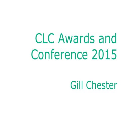 CLC Members' Seminar, September 2015 - CLC Awards and Conference 2015 ...