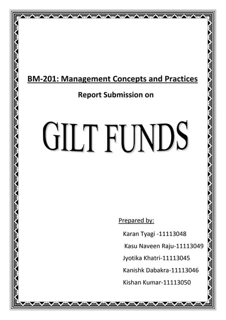 Gilt Fund.Ppt1 | Stocks and Bonds | Personal Investing