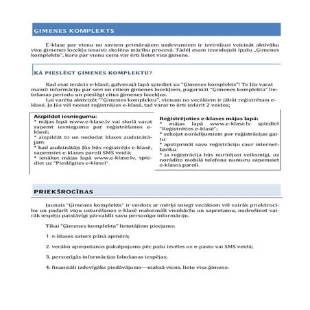 E-klases lietošana pirmsskolas izglītības iestādēs | PPTX