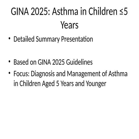 GINA Guidelines Asthma | PPTX