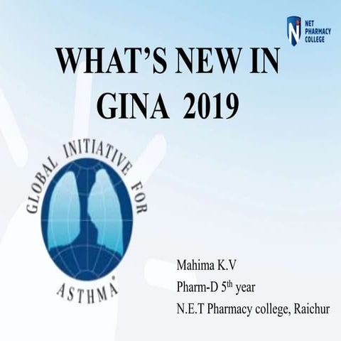 GINA 2019 Guidelines for asthma | PPTX