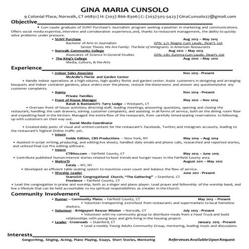 Gina Maria's Resume | DOCX