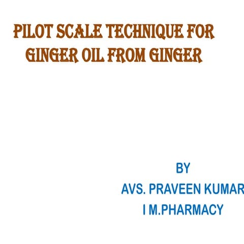 Ginger pilot ppt | PPTX
