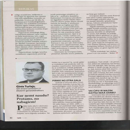 Gints Turlajs replika zurnals Kapitals decembris 2013 | PDF