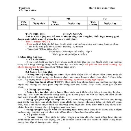 Giáo án GDTC 7 - CTST11111111111111111111 | DOC
