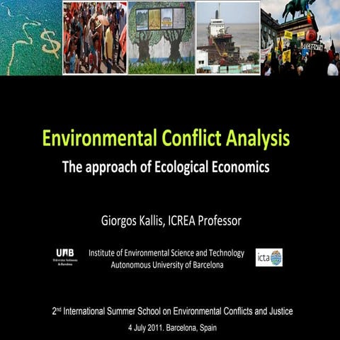 Environmental Conflict Analysis: the Ecological Economics Approach | PPT