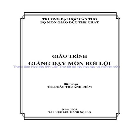 Giáo trình giảng dạy môn bơi lội - Trường Đại học Cần Thơ.pdf