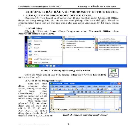 Giáo trình microsoft office excel 2003 | PDF