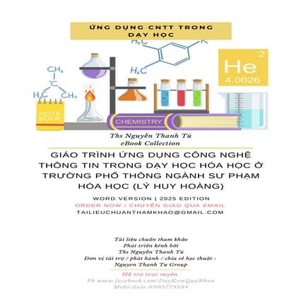GIÁO TRÌNH ỨNG DỤNG CÔNG NGHỆ THÔNG TIN TRONG DẠY HỌC HÓA HỌC Ở TRƯỜNG PHỔ THÔNG NGÀNH SƯ PHẠM ...
