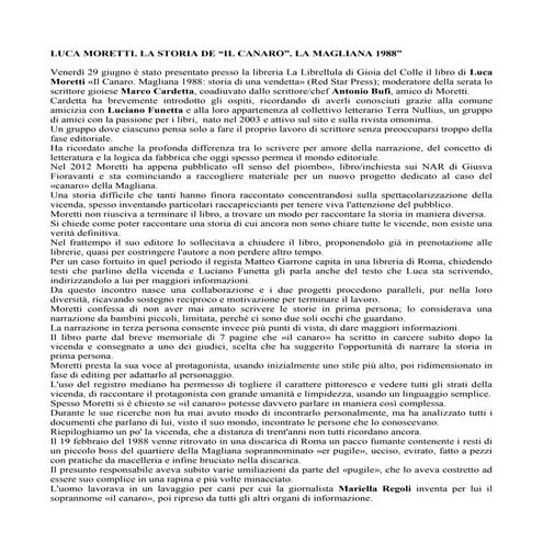 “Il Canaro” di Luca Moretti | PDF