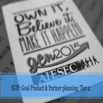 GIP - Goal product partner planning tier 2 | PPT