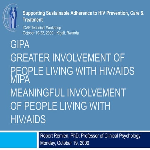 GIPA/MIPA Principles and Adherence Support Programs | PPTX