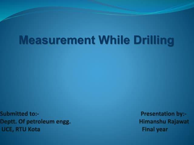 Schlumberger - Drilling and Measurement Segment - Internship ...