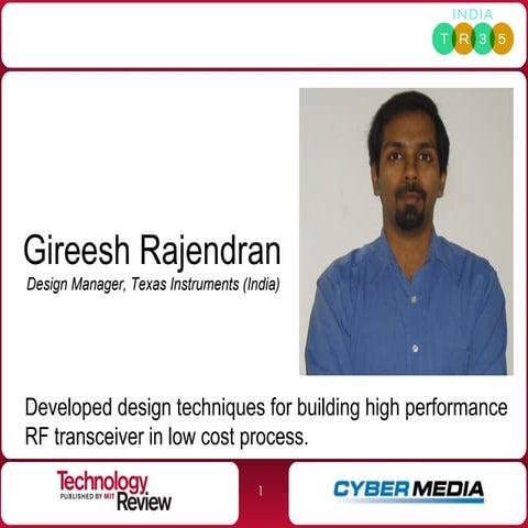 Gireesh Rajendran TR35 | PPT | Technology & Computing