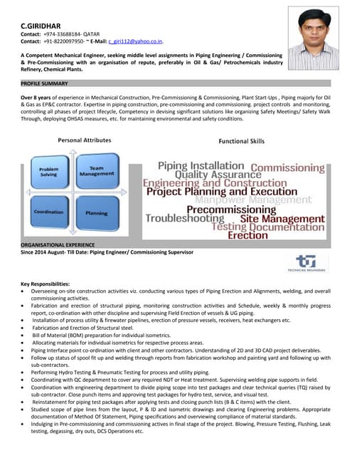 Resume offshore field engineer | DOC | Civil Engineering Industry ...