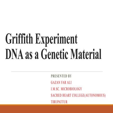 Griffith experiment | PPTX