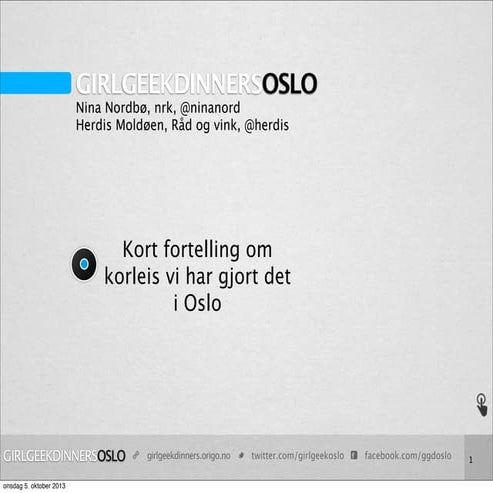 Girl Geek Dinners Oslo | PDF