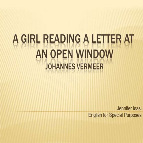 Girl reading a letter by an Open Window | PPT
