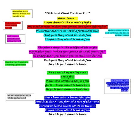 Girls just want to have fun lyrics for scene | DOCX