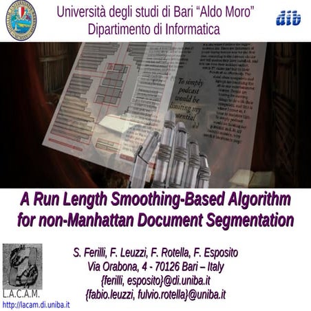 A Run Length Smoothing Based Algorithm For Non Manhattan Document Segmentation Ppt 9720