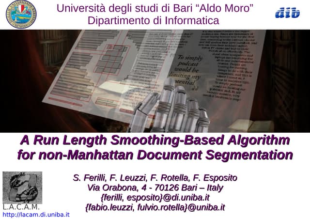 A Run Length Smoothing Based Algorithm For Non Manhattan Document Segmentation Ppt 9720
