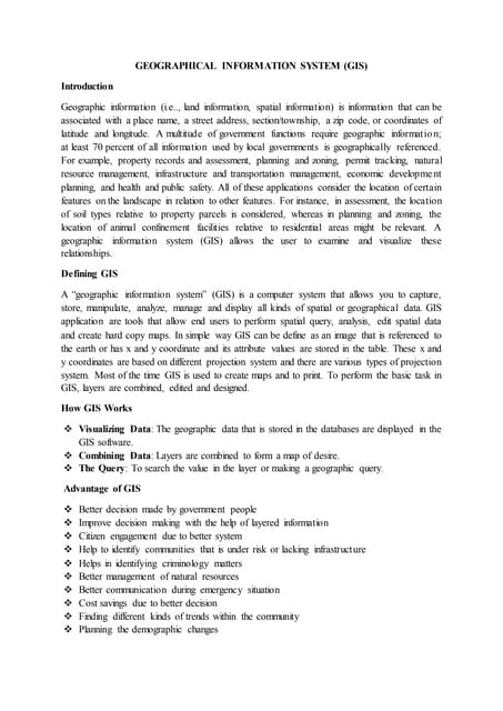 Hardware and software requirements for gis | PDF