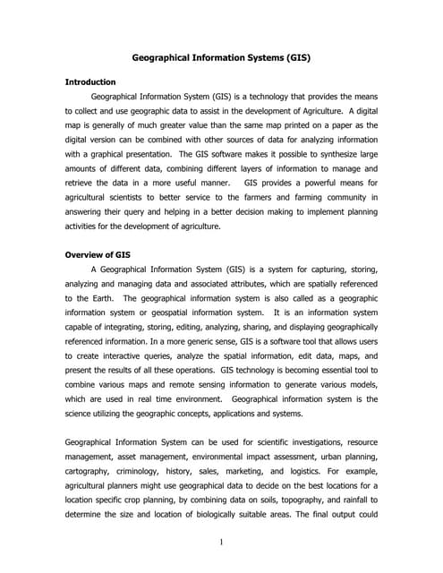 Hardware and software requirements for gis | PDF