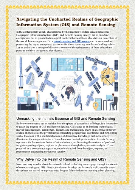 Exploring the World of Geoinformatics: A Gateway to a Digital Future | PDF