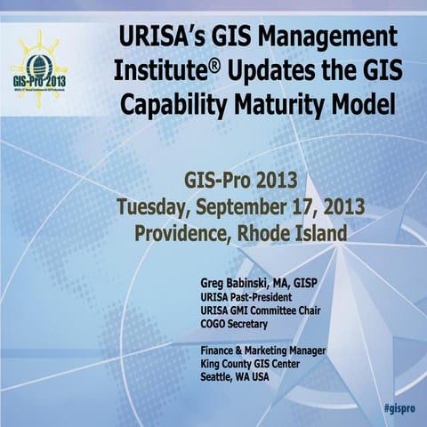 URISA’s GIS Management Institute® Updates the GIS Capability Maturity ...