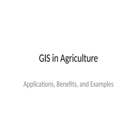 GIS_in_Agriculture presentation in it in agriculture | PPTX