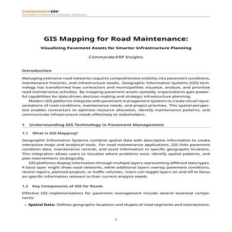 GIS Mapping for Road Maintenance: Visualizing Pavement Assets for ...