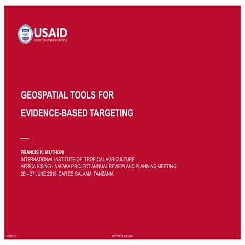 Geospatial tools for evidence-based targeting | PPTX