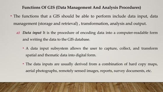 functions of GIS | PPTX | Geography | Science