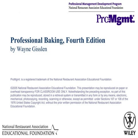 Gisslen probaking4e | PPT | Cooking | Food & Drink