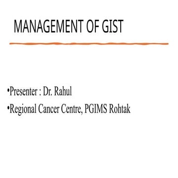 Management Of Gist Chemotherapy And Radiotherapy Ppt