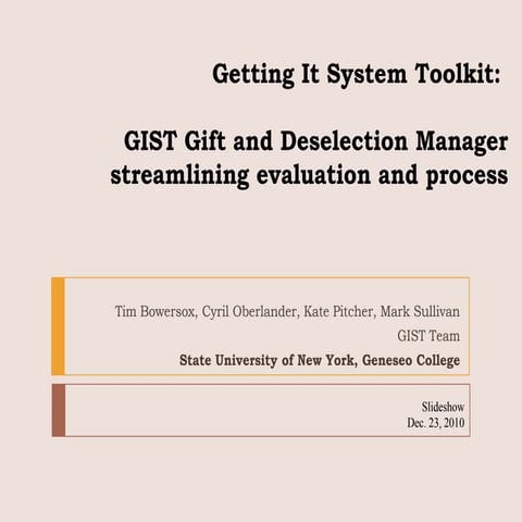 GIST Gift and Deselection Manager | PPTX