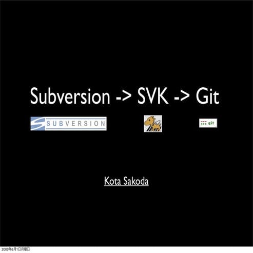 Subversion -> SVK -> Git | PPT
