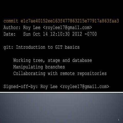 Introduction to Git Basics | PPT